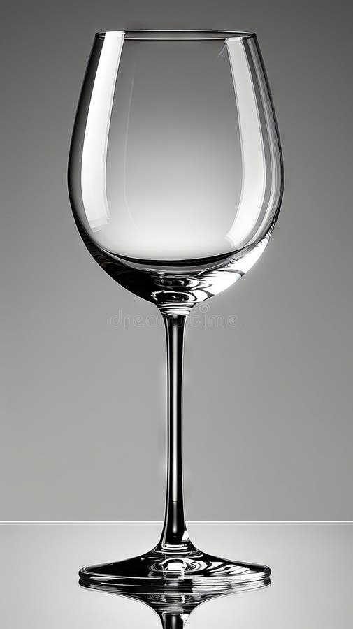 A Wine Glass with a Reflection on the Surface Stock Image - Image of ...