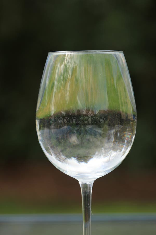 Wine glass reflections stock photo. Image of nature - 109721700