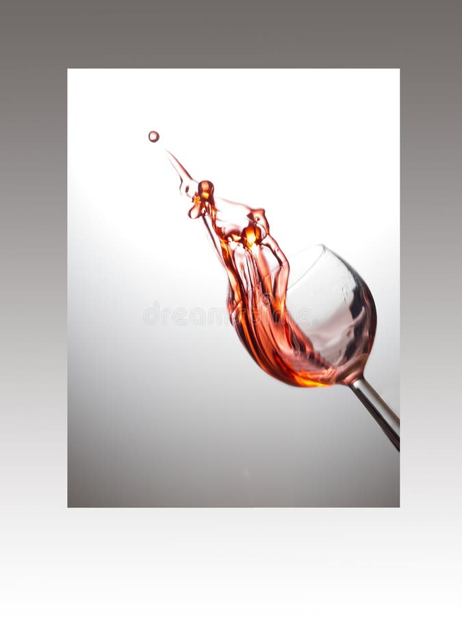 Wine Glass with Rose Splash in Frame Stock Image - Image of glass ...