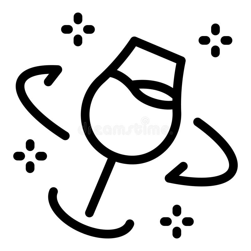 Wine Glass Rotating on Invisible Axis with Arrows and Sparkles Stock ...