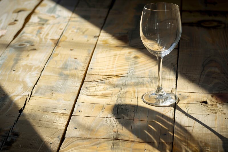 Wine Glass Shadow on a Rustic Wooden Table Stock Photo - Image of glass ...