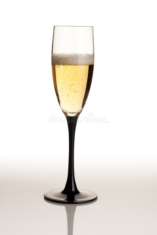 Wine Glass and Sparkling Wine Stock Image - Image of single, drink: 9662753