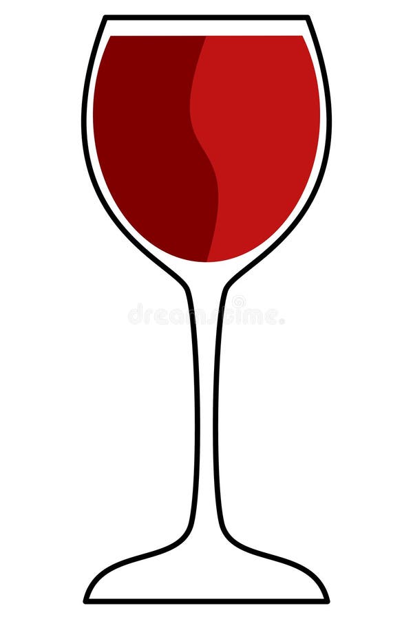 The Wine Glass Symbol with Light and Dark Red Wine Stock Illustration ...