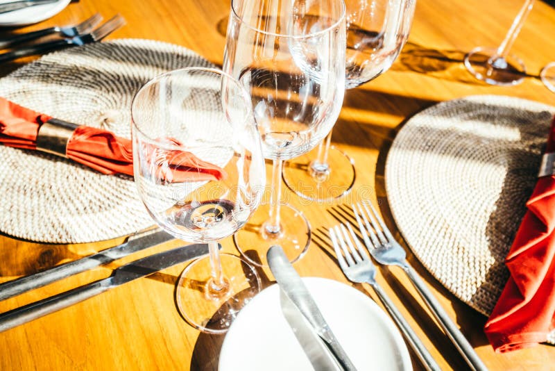 Wine Glass and Table Setting Stock Photo - Image of food, setting: 73493888