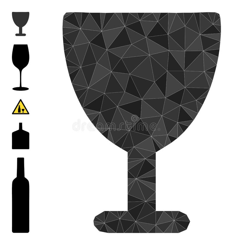 Wine Glass Triangle Icon and Other Icons Stock Vector - Illustration of ...