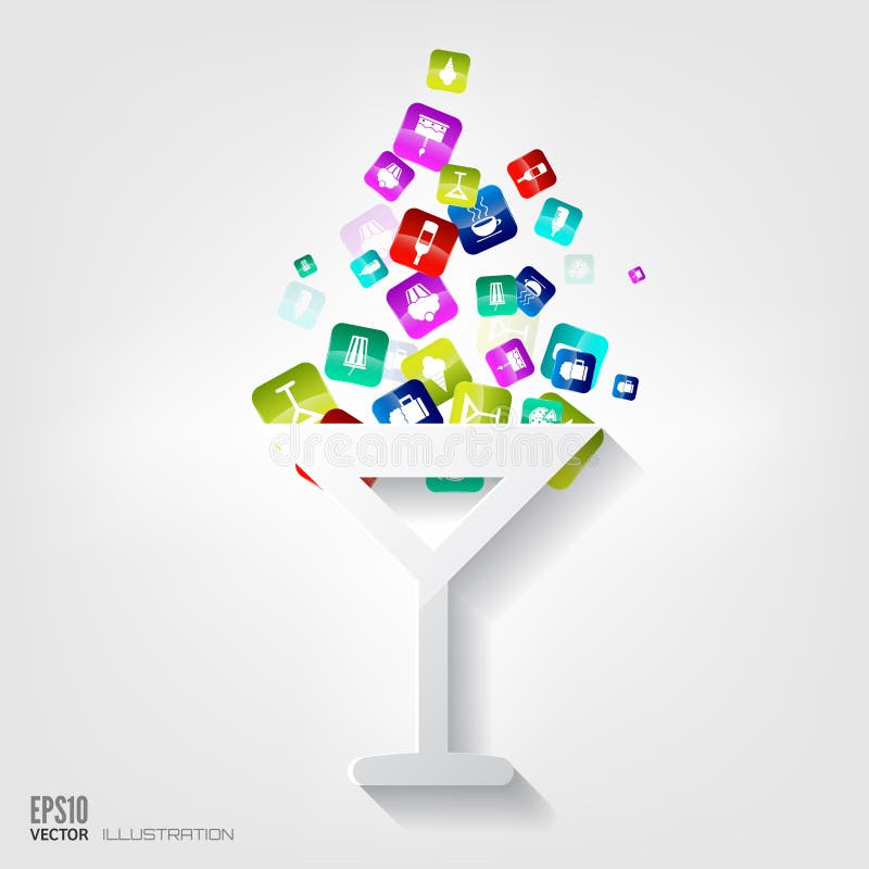 Wine Glass Web Icon Vector Illustration. Stock Vector - Illustration of ...