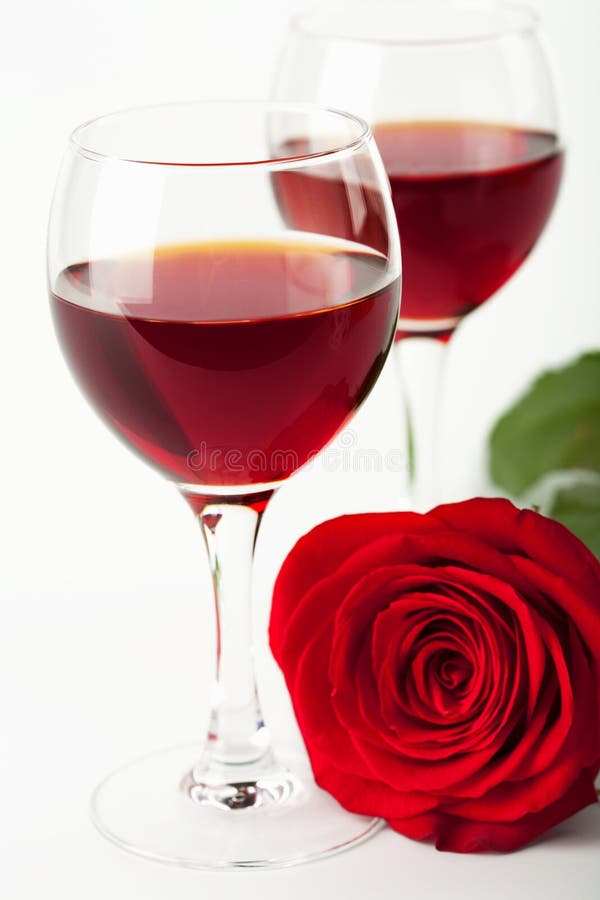 Glass with Alcohol and Rose and Gift Box Stock Image - Image of black ...