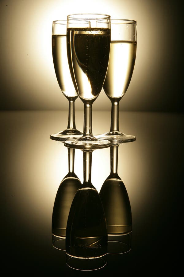 Wine Glasses and Reflections Stock Image - Image of light, stemware: 291673