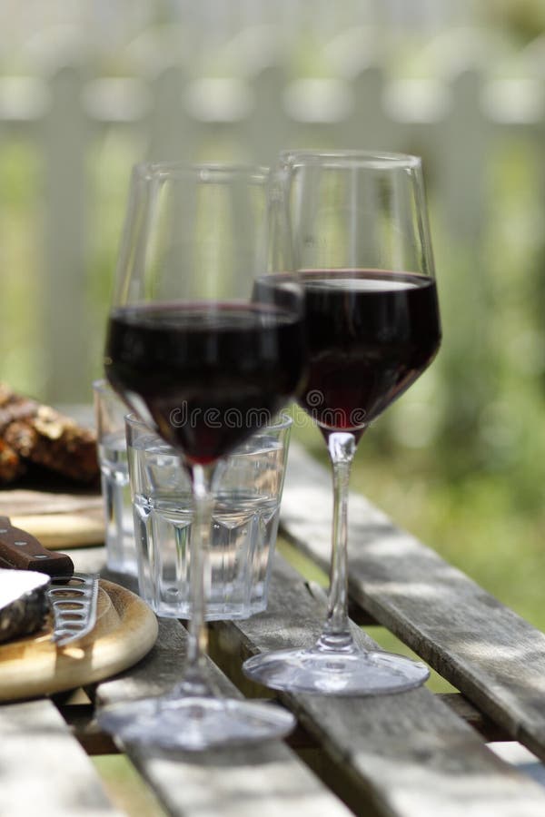Wine in Glasses and Refreshments at the Winery Stock Image - Image of ...