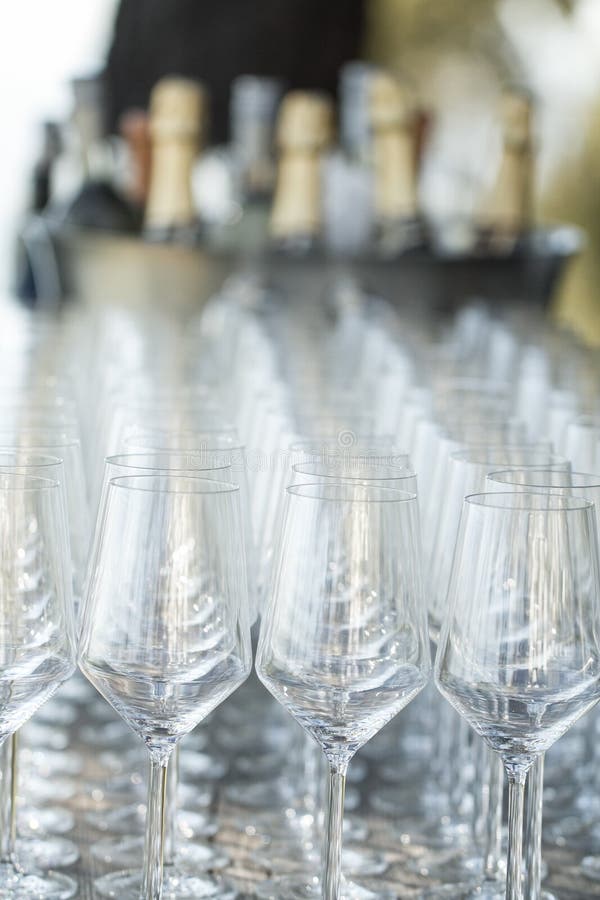 Wine glasses table setup stock image. Image of carbonated - 58924705