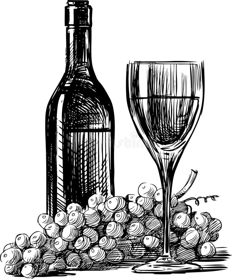 Wine and grapes stock vector. Illustration of isolated - 30742246