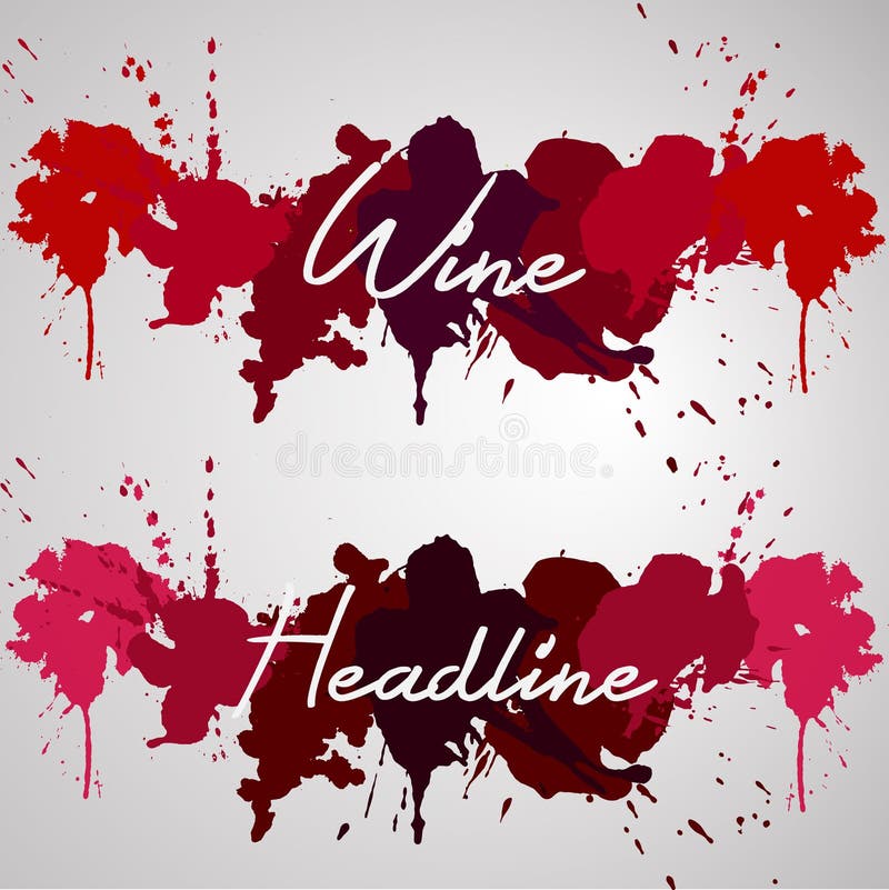 Wine Headline Watercolor Splash Stock Illustration - Illustration of ...