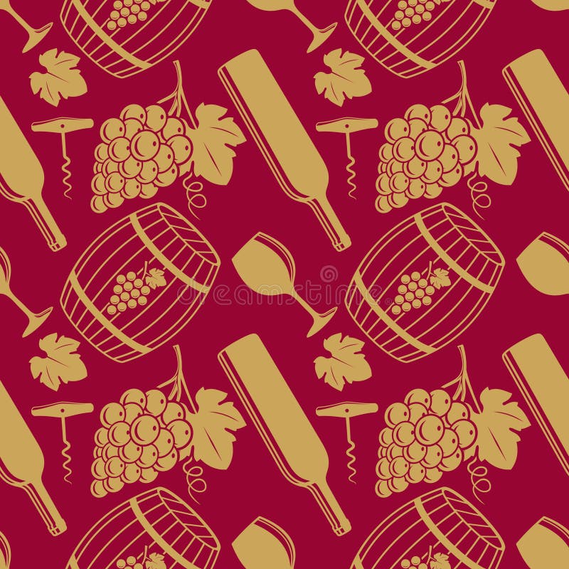 Wine House Seamless Pattern with Wine Bottles Stock Vector ...