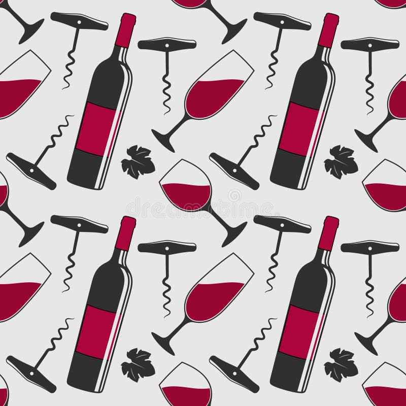 Wine House Seamless Pattern with Wine Bottles Stock Vector - Illustration of aging, grape: 276015350