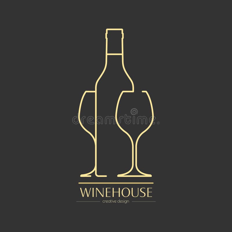 Wine. Template for a Logo, Label, Emblem or Sticker. Visualization for ...
