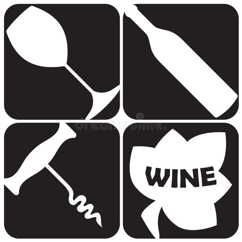 Wine Icon Set. Winery Design Elements. Vector Illustration. Stock Vector - Illustration of ...