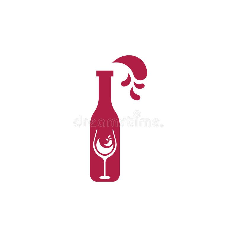 Wine Icon and Symbol Vector Template Stock Illustration - Illustration ...