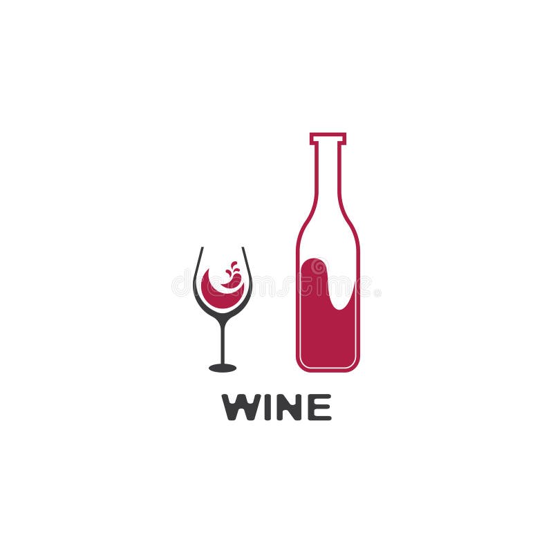 Wine Icon and Symbol Vector Template Stock Illustration - Illustration ...