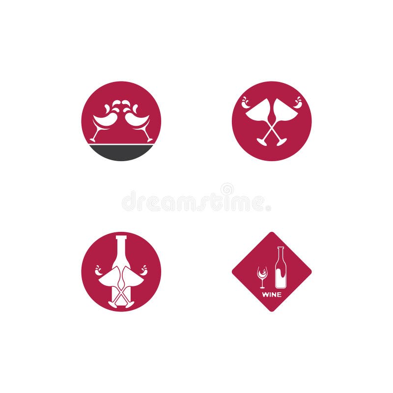 Wine Icon and Symbol Vector Template Stock Illustration - Illustration ...