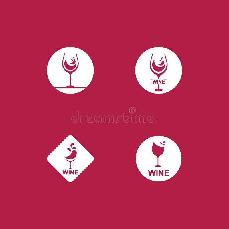 Wine Icon and Symbol Vector Template Stock Illustration - Illustration ...