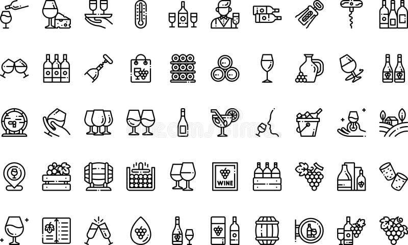 Wine Icons High-Quality Vector Icons Collection with Editable Stroke ...