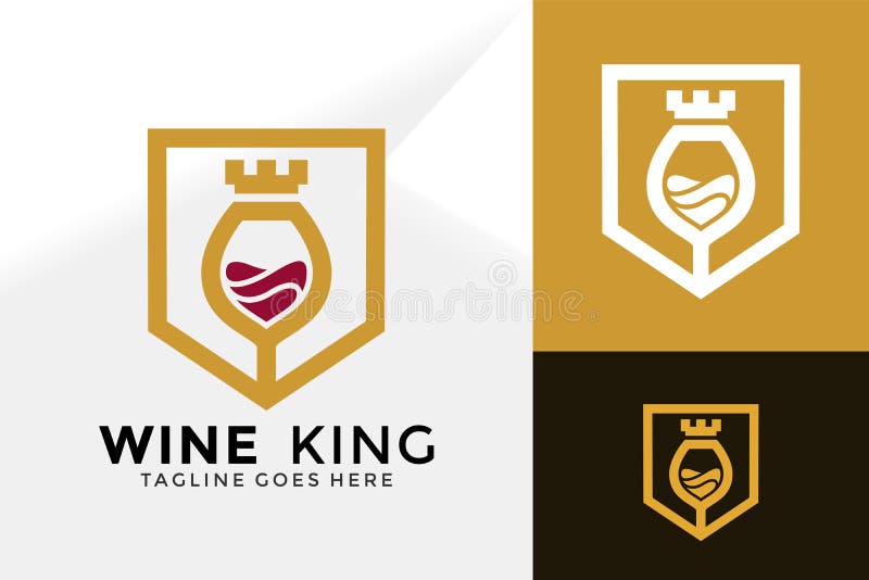 Wine King Logo Design, Brand Identity Logos Designs Vector Illustration ...