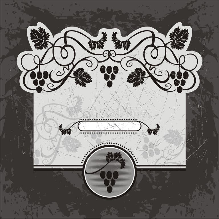 Black Grape Wine Label Stock Illustrations – 7,140 Black Grape Wine ...