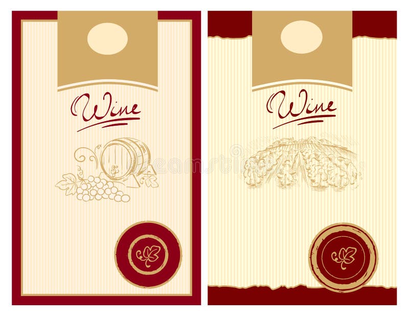 Wine labels with stamp stock vector. Illustration of vineyard - 16579032