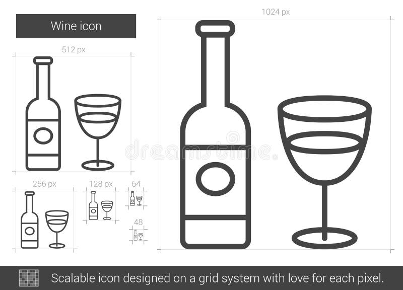 Wine line icon. stock vector. Illustration of alcohol - 94421323