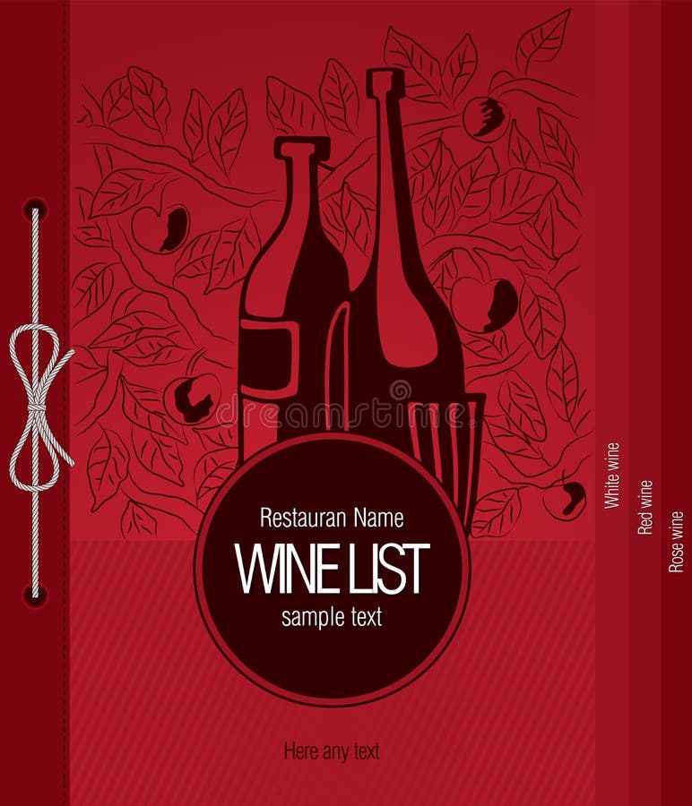 Wine list design stock vector. Illustration of corkscrew - 22227742