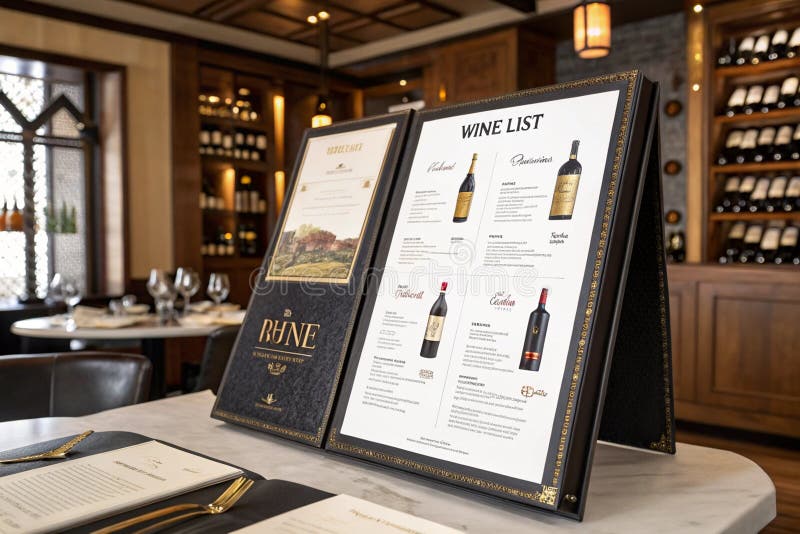 Wine List Design Concept stock illustration. Illustration of restaurant ...