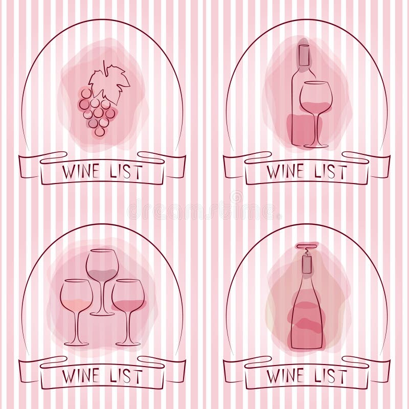 Wine List Design Templates with Wine Bottles and Glasses. Stock Vector ...