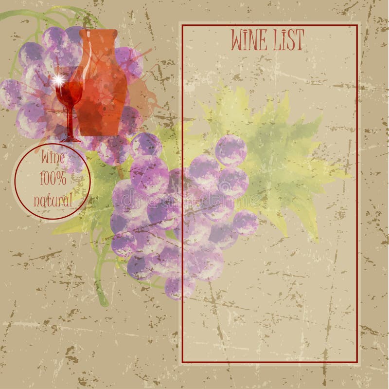 Wine List Menu Card Design Template Stock Vector - Illustration of ...