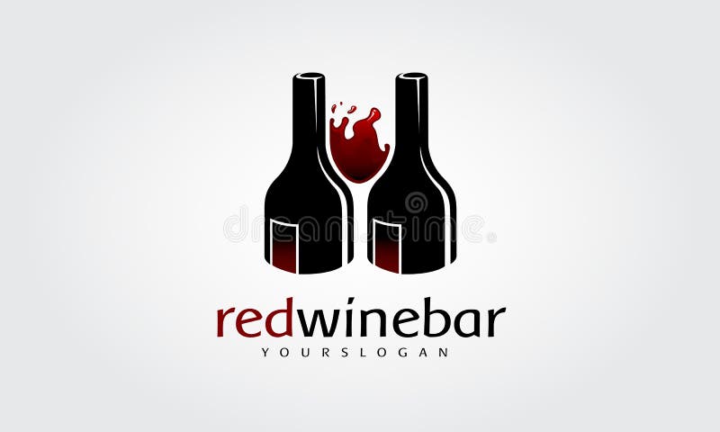 Red Wine Bar Vector Logo Template. Stock Vector - Illustration of ...