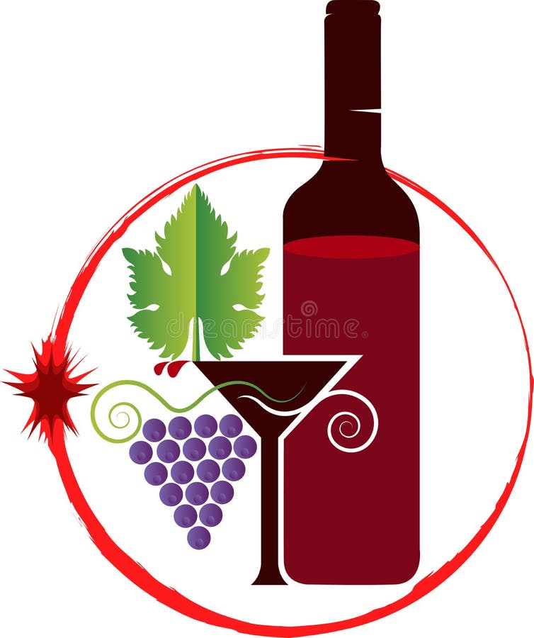 Wine logo design stock vector. Illustration of brush - 75616783