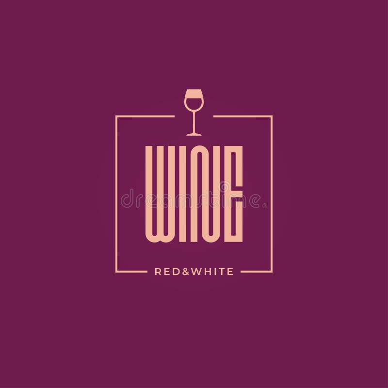 Wine Logo Monogram with Wine Glass on Background Stock Illustration ...