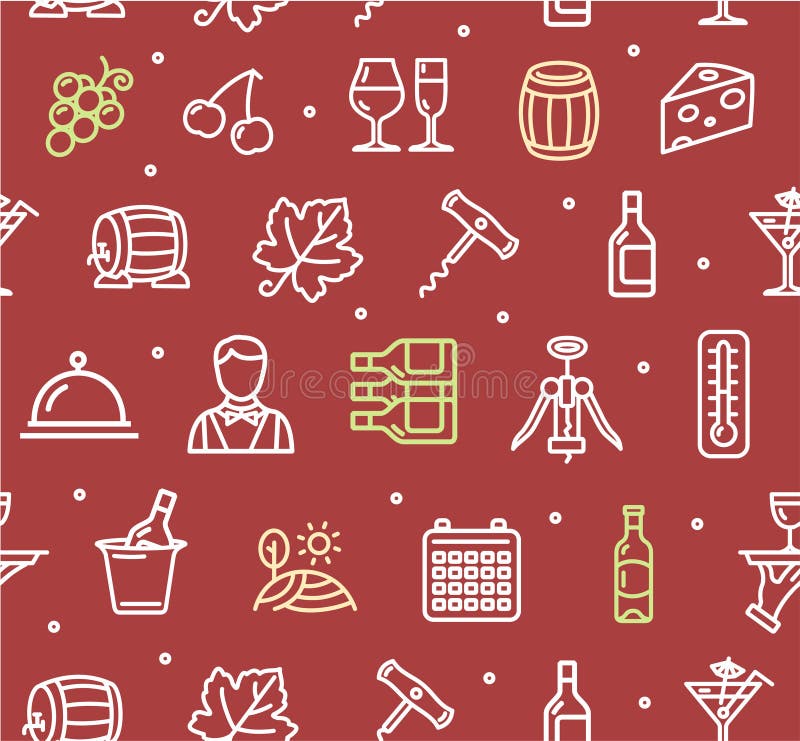 Wine Making Drink Background Pattern. Vector Stock Vector ...