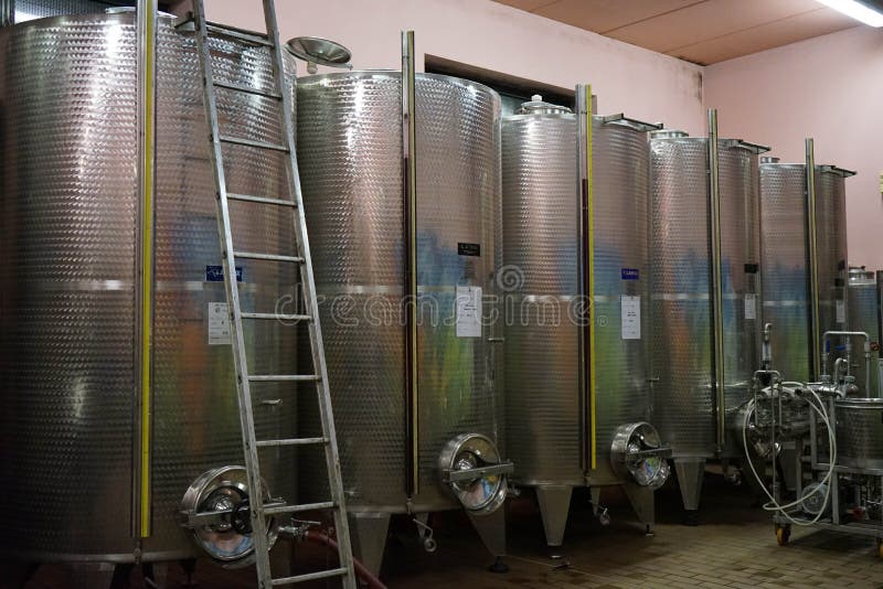 Wine maturation tank stock image. Image of storage, process - 183576093