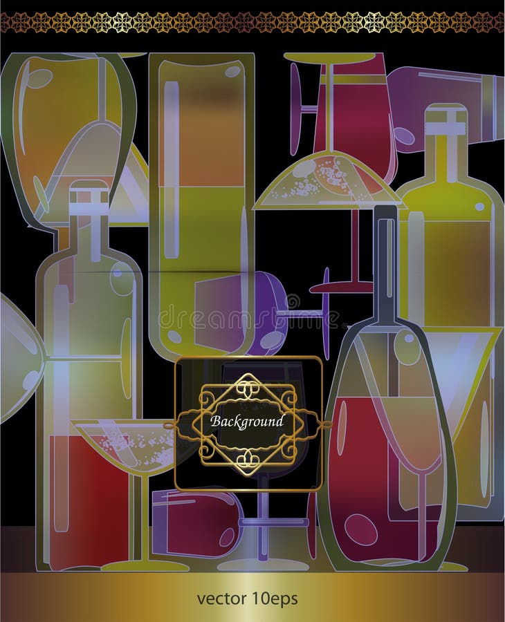 Wine Menu Background,stylized Wine Bottles and Lace Board Stock Vector ...