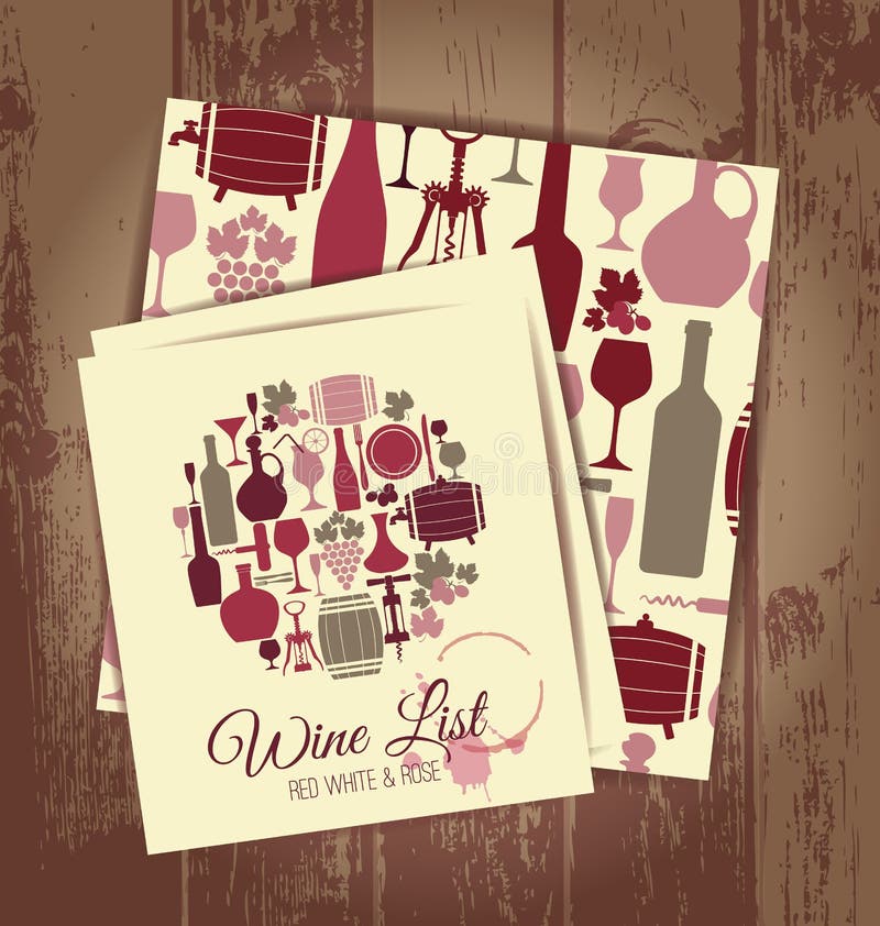 Wine menu card . stock vector. Illustration of container - 51821537
