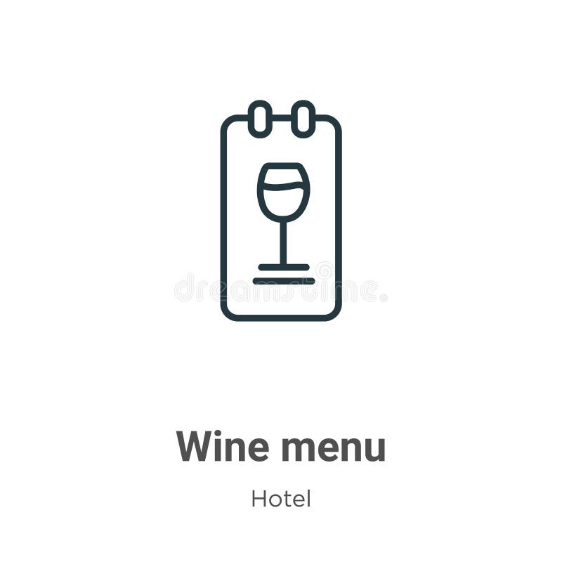 Wine Menu Outline Vector Icon. Thin Line Black Wine Menu Icon, Flat ...