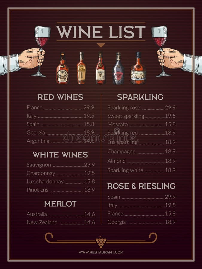 Wine List Menu Card Design Template Stock Illustrations – 1,864 Wine ...