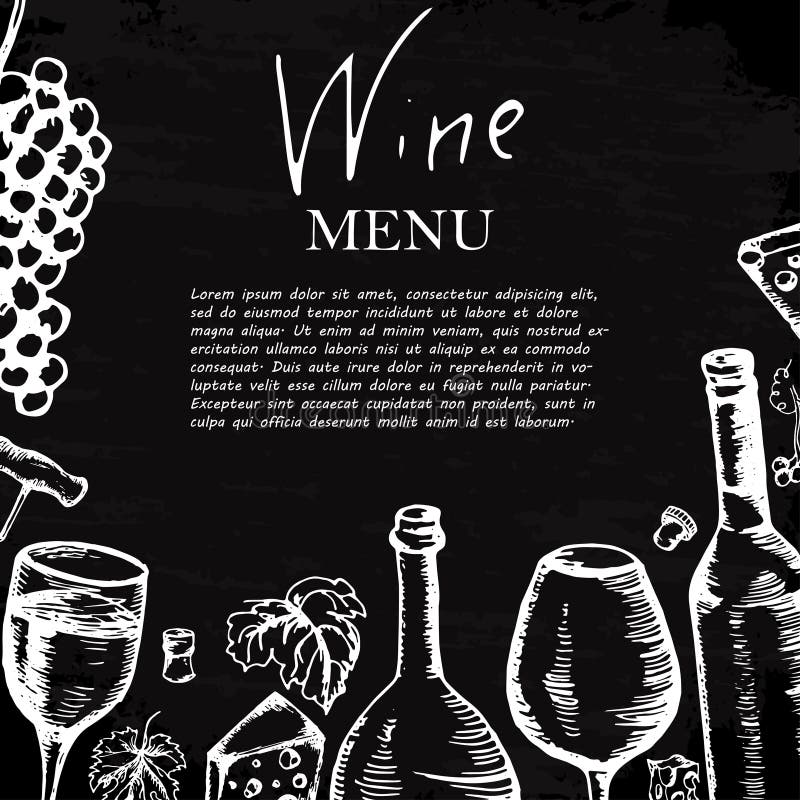 Wine Menu. Retro Card or Flyer. Restaurant Theme. Vector Illustration ...