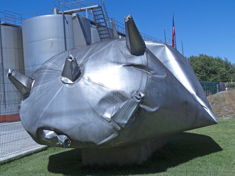 Wine Metallic Fermentation Tanks. Chile Stock Image - Image of ...
