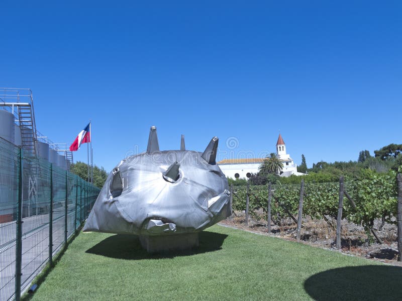 Wine Metallic Fermentation Tanks. Chile Stock Photo - Image of making ...