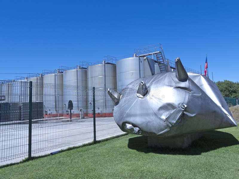 Wine Metallic Fermentation Tanks. Maule Valley, Chile Stock Image ...