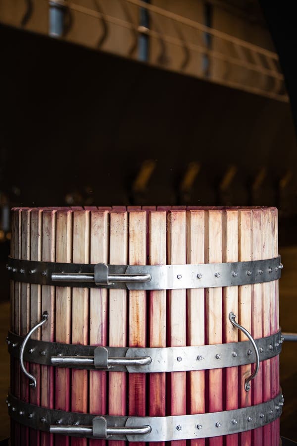 Wine Mixing during Fermentation Process, Grape Press, Bordeaux Vineyard ...