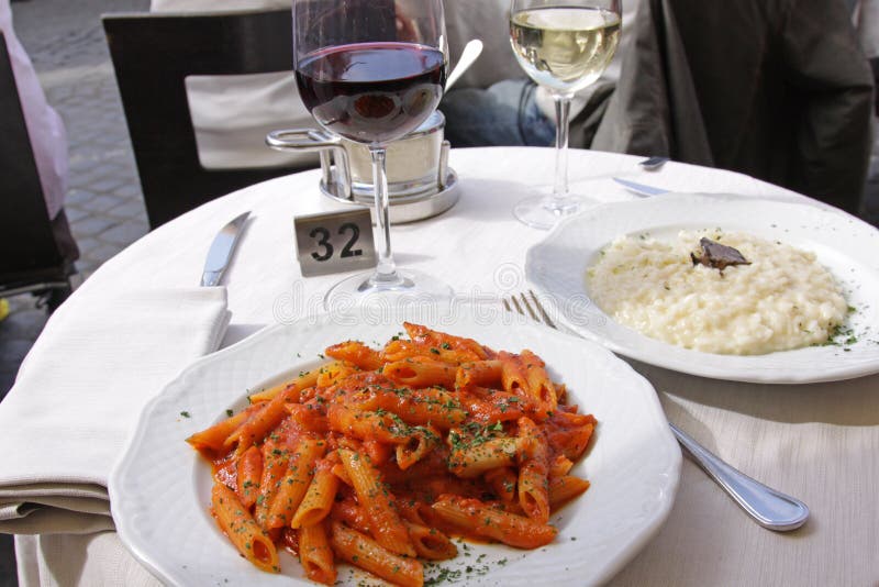 Wine and Pasta Outside stock photo. Image of outdoor - 24549684