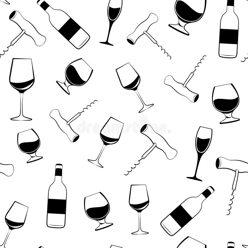 Wine pattern stock vector. Illustration of barrel, restaurant - 41957424