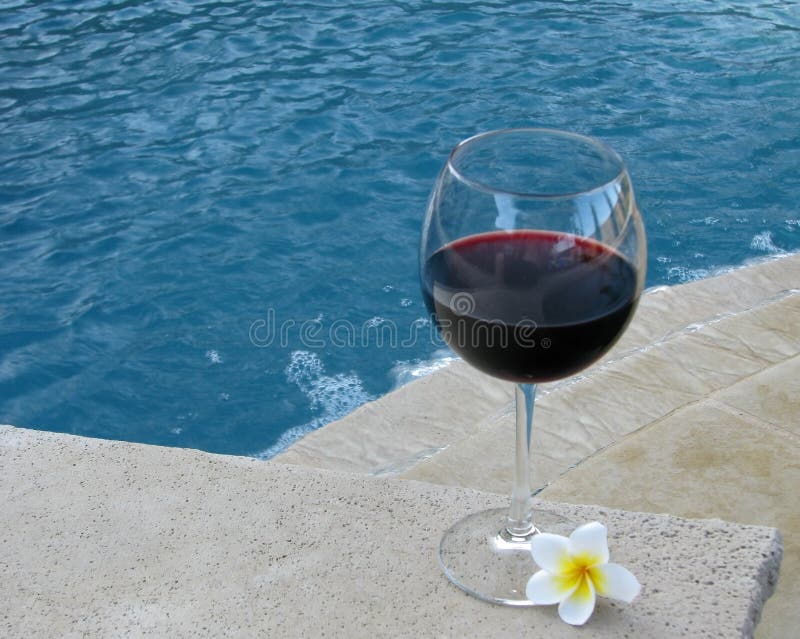 Wine and Pool stock image. Image of plumeria, relax, glasses - 5972117
